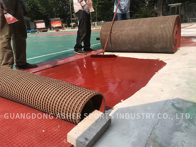Standard Indoor Track Surface Material , Red Jogging Track Rubber Flooring